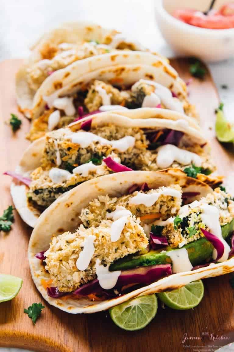 Crispy Zucchini Tacos With Slaw & Crema | Jessica in the Kitchen