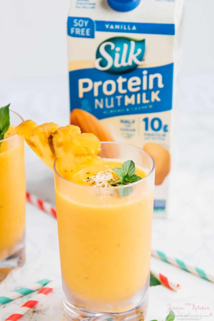 Pineapple Peach Smoothies - Jessica in the Kitchen