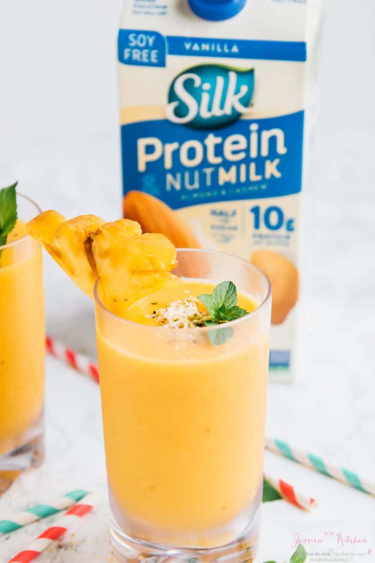 Pineapple Peach Smoothies - Jessica in the Kitchen