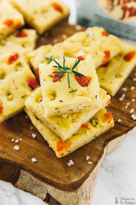 Gluten Free Focaccia Bread with Garlic, Rosemary and Tomatoes - Jessica ...