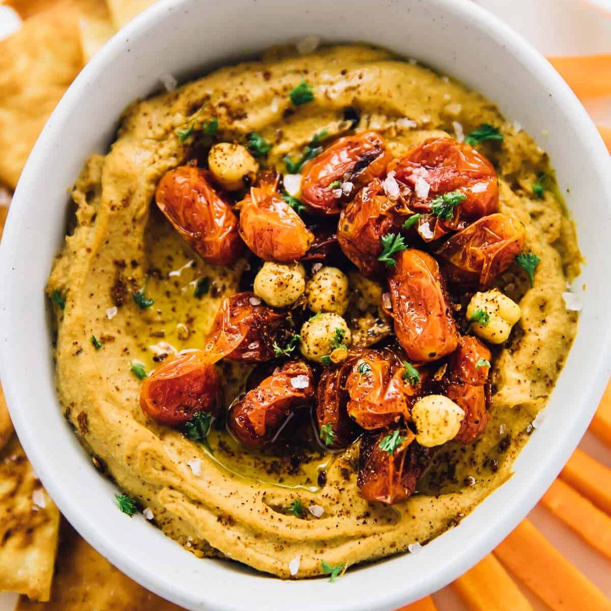 Roasted Red Pepper Hummus | Jessica in the Kitchen
