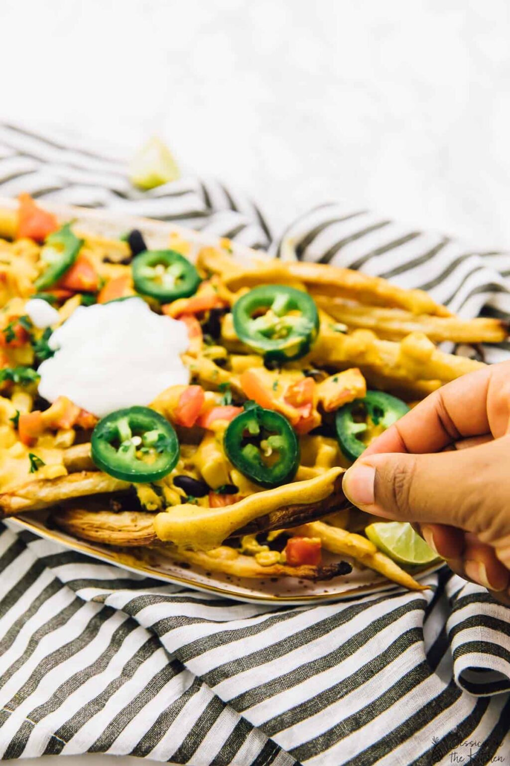 Vegan Loaded Nacho Cheese Fries - Jessica in the Kitchen