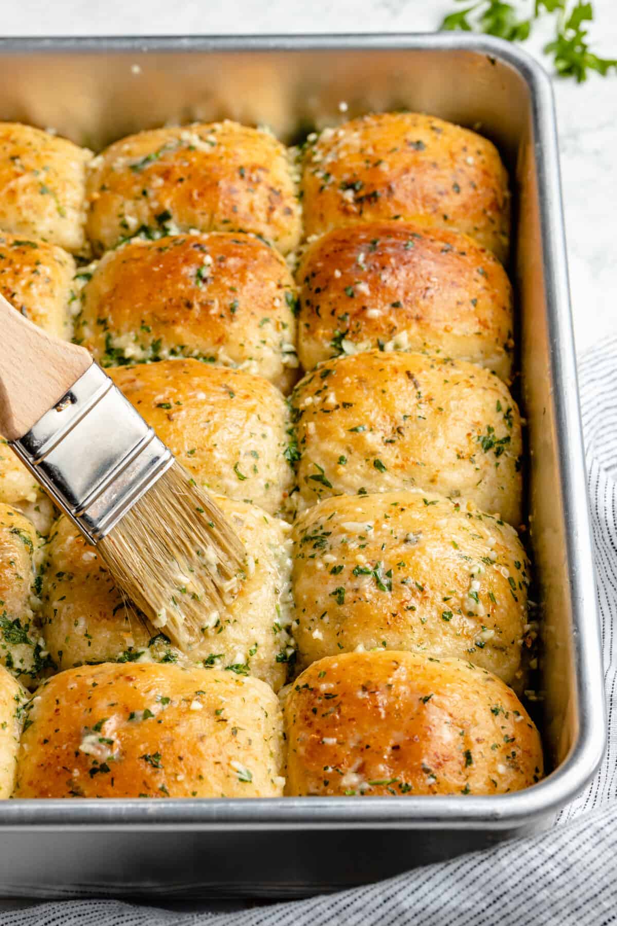 Soft + Buttery Vegan Garlic Parmesan Dinner Rolls | Jessica in the Kitchen