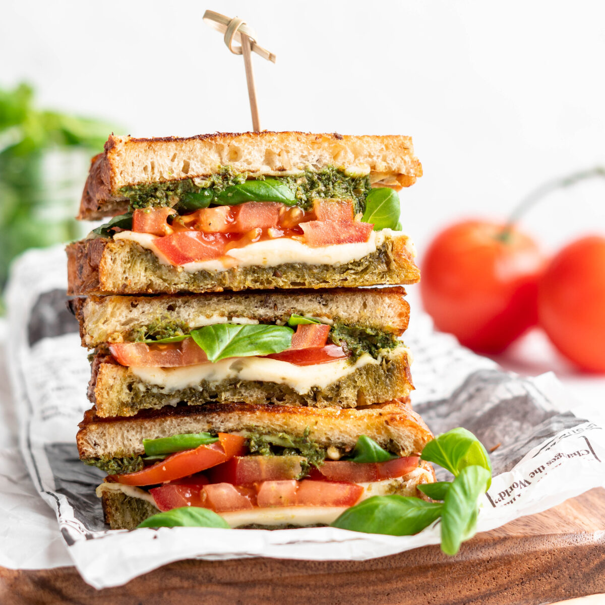 Vegan Caprese Sandwich with Parsley Pesto | Jessica in the Kitchen