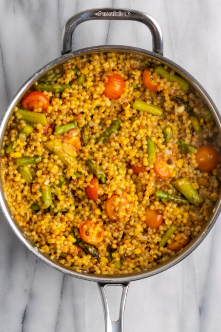 Vegan Herb & Veggie Fregola | Jessica in the Kitchen