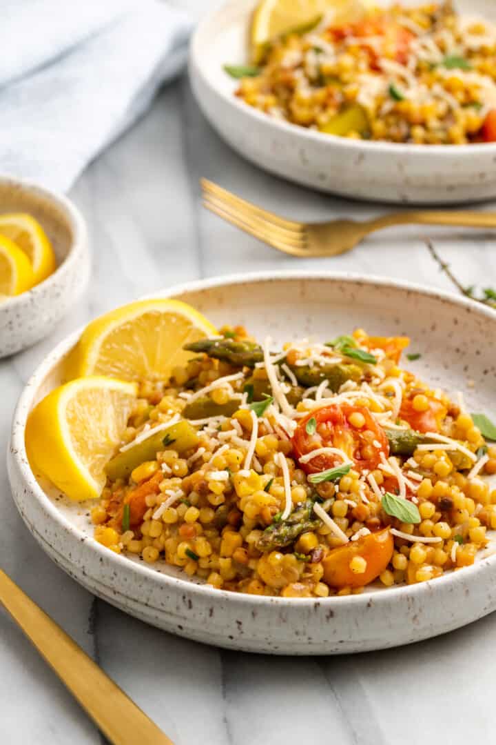 Vegan Herb & Veggie Fregola | Jessica in the Kitchen
