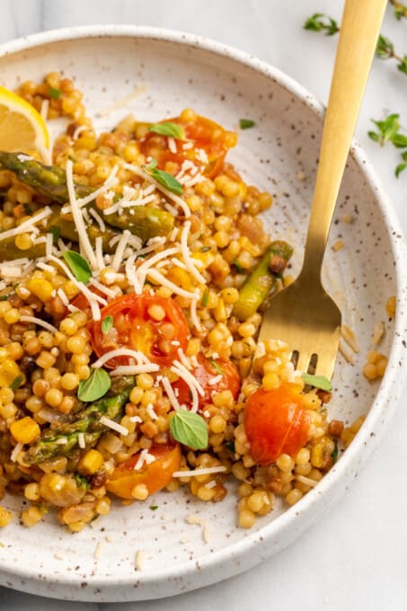 Vegan Herb & Veggie Fregola | Jessica in the Kitchen