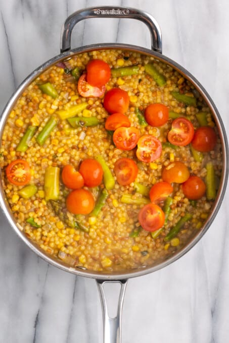 Vegan Herb & Veggie Fregola | Jessica in the Kitchen
