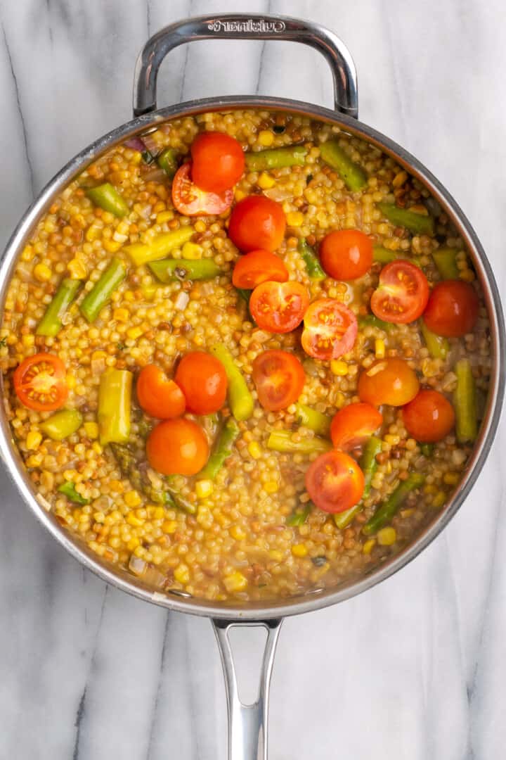 Vegan Herb & Veggie Fregola | Jessica in the Kitchen